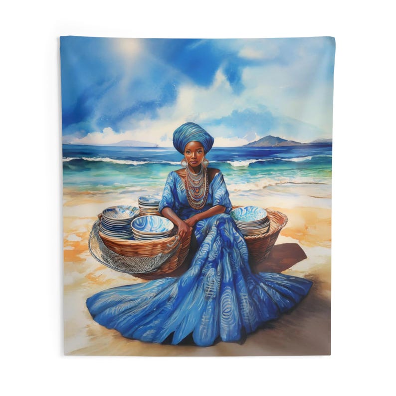 Yemaya Tapestry: Ocean Goddess Altar Decor - Afro-caribbean Art - Etsy