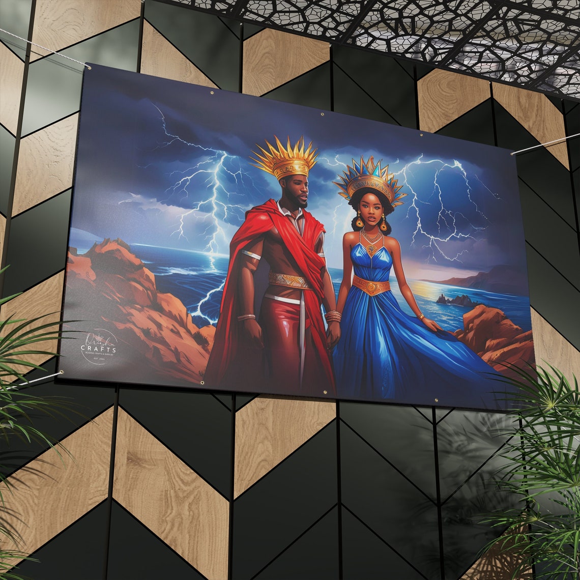 Chango & Yemaya Vinyl Banner: African Orishas Deities Art - Etsy