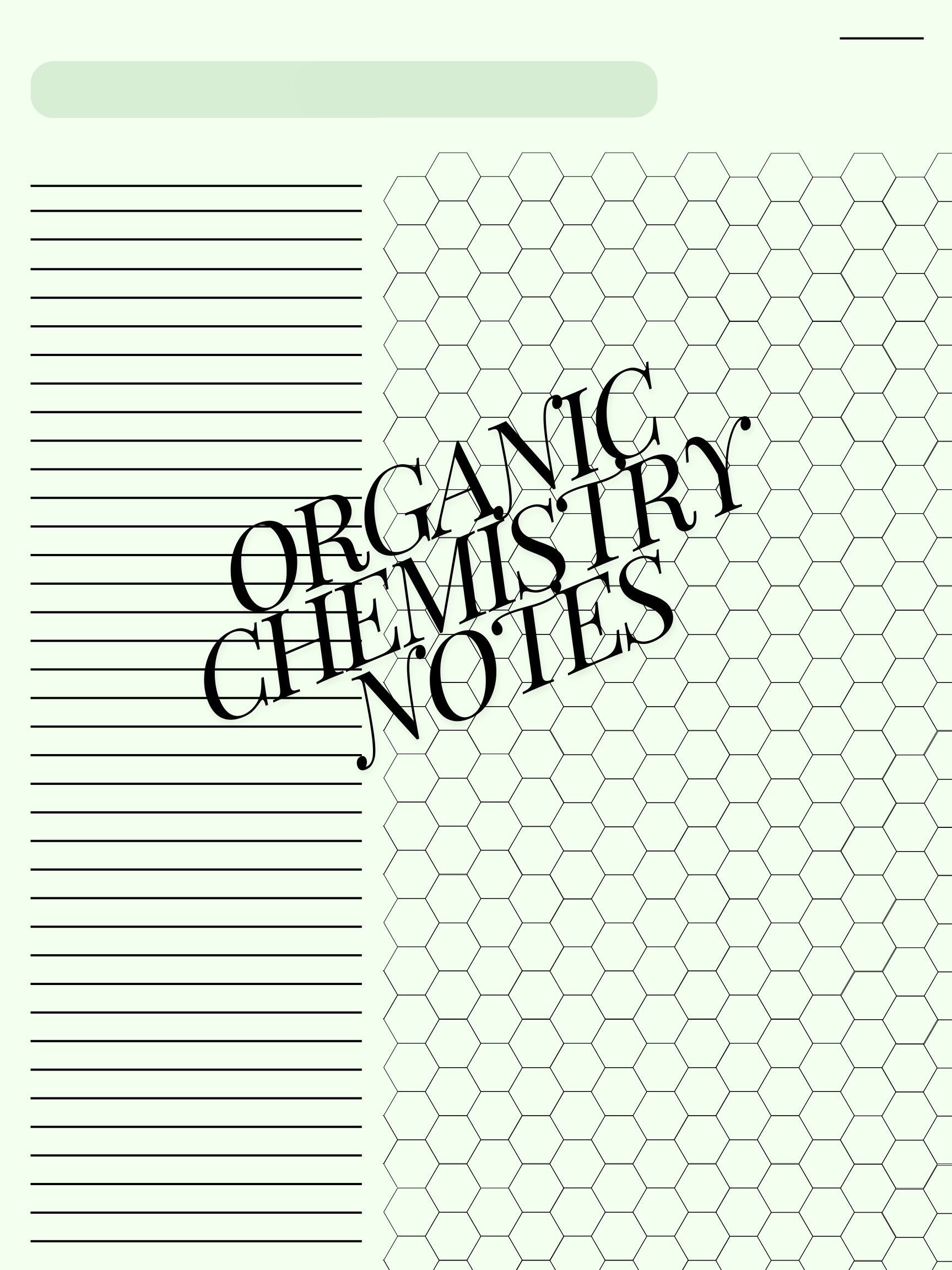 Organic Chemistry Note Template Color - Etsy