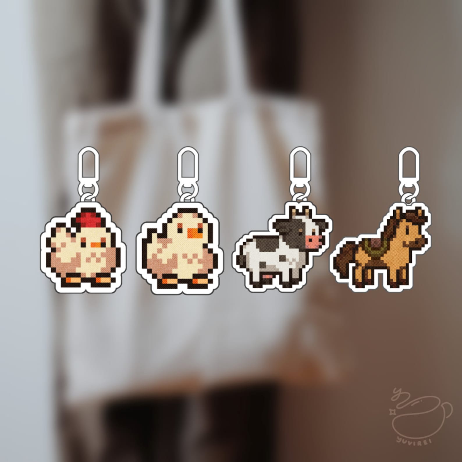 Stardew Valley Farm Animals COW Keychain Fanmerch instocks/preorder - Etsy