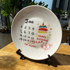 Personalized Birthday Calendar Plate – Custom Ceramic Gift With Date ...