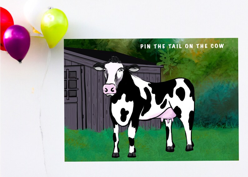 Pin the Tail on the Cow Party Game Printable Download Template - Etsy ...