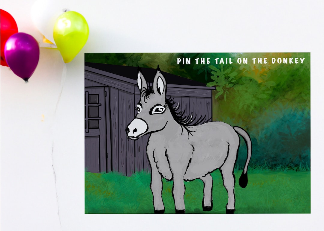 Pin the Tail on the Donkey Party Game Printable Download Template - Etsy