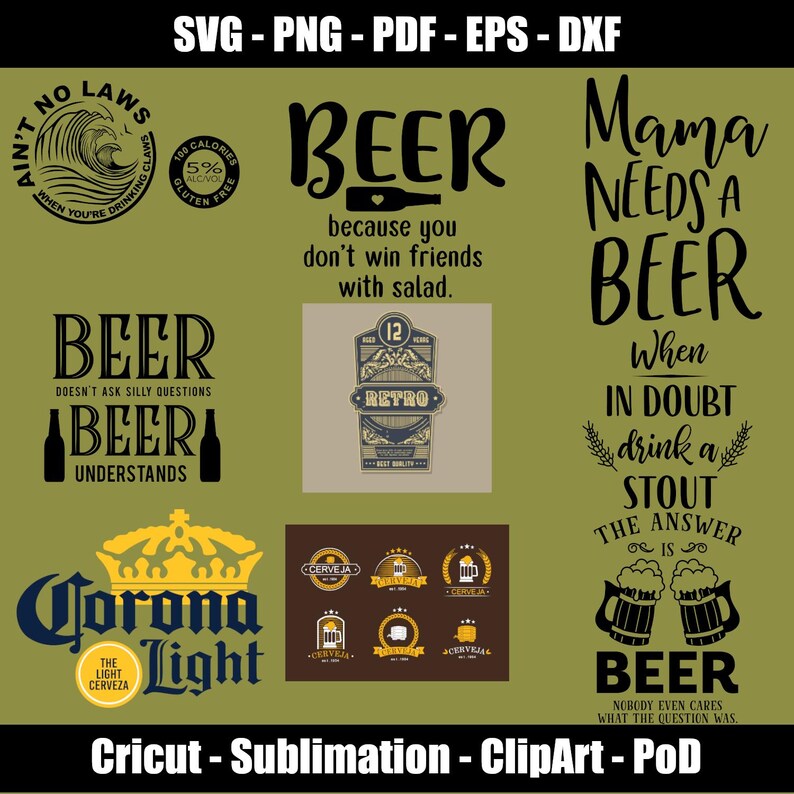 Beer Bundle Svg • Png • Eps • Dxf • Pdf Cricut & Silhouette - Etsy