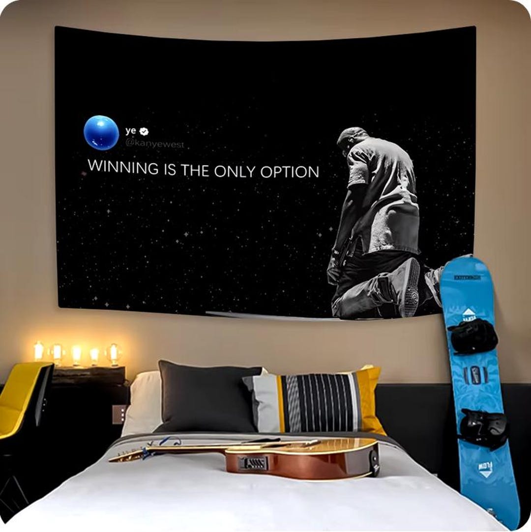 Kanye West Inspired Tapestry 'winning is the Only Option' Wall Art ...