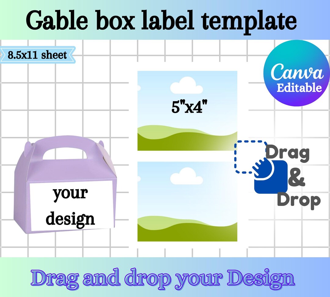 Gable Box Template, Gable Box Label, Gable Box Front Label Template ...