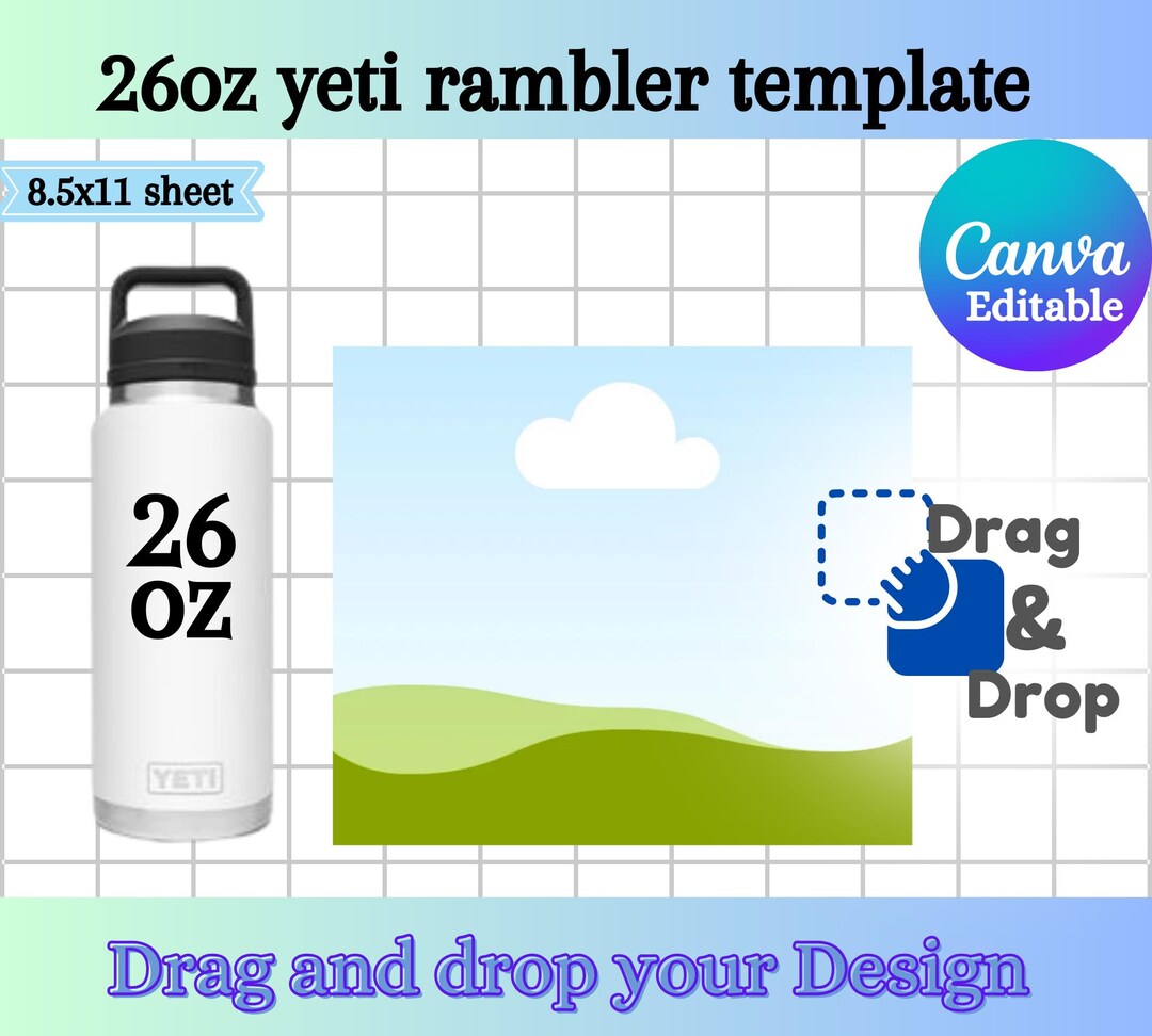 26oz Yeti Rambler Template, Tumbler Wrap Template, Tumbler Sublimation ...