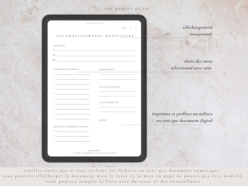 Daily to Do List French Daily Checklist Printable Routine Checklist ...