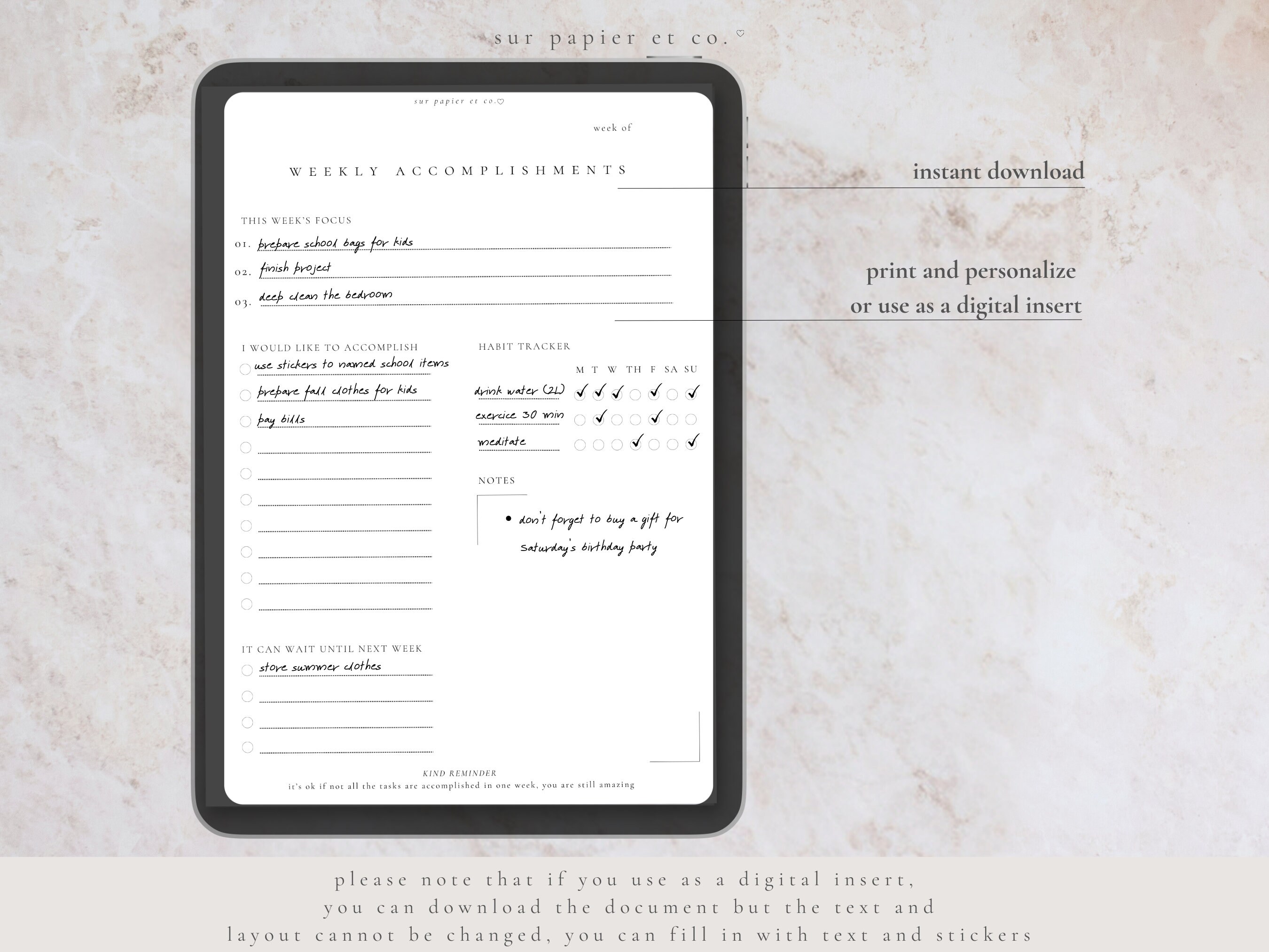 Weekly to Do List Printable Checklist Weekly Routine Planner Minimalist ...