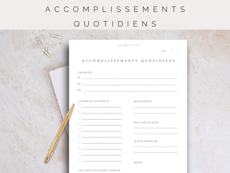 Daily to Do List French Daily Checklist Printable Routine Checklist ...