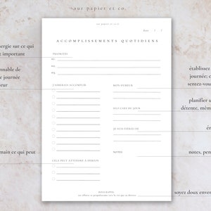 Daily to Do List French Daily Checklist Printable Routine Checklist ...