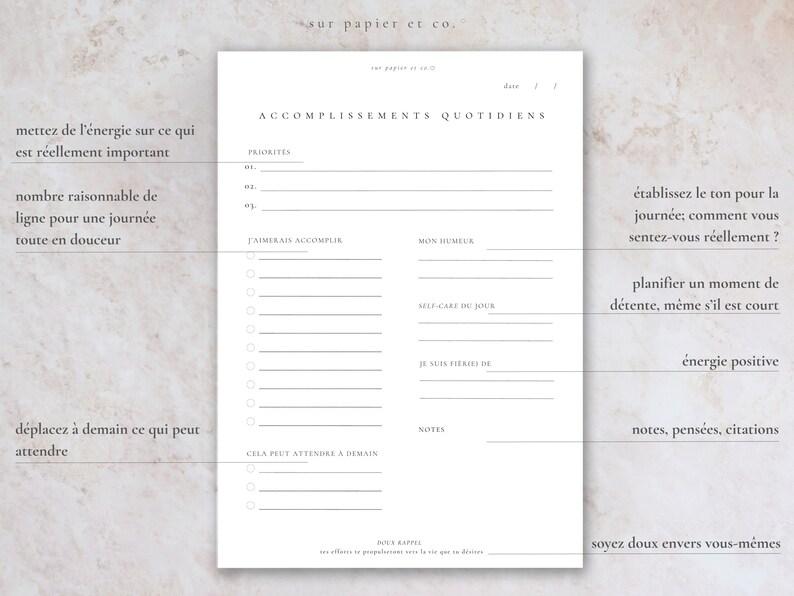 Daily to Do List French Daily Checklist Printable Routine Checklist ...
