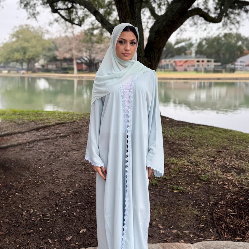 Abayas Open Front Blue - Etsy