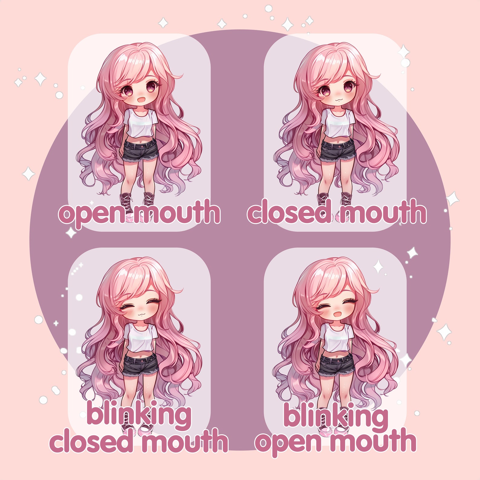 9 COLORS | Chibi Pngtuber Avatar Model + Additional Colors | Kawaii ...