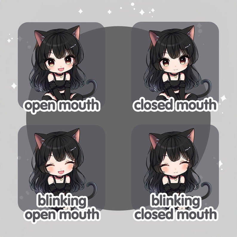 Chibi Catgirl Pngtuber Model | Kawaii Kitty Girl Avatar | Ready for ...