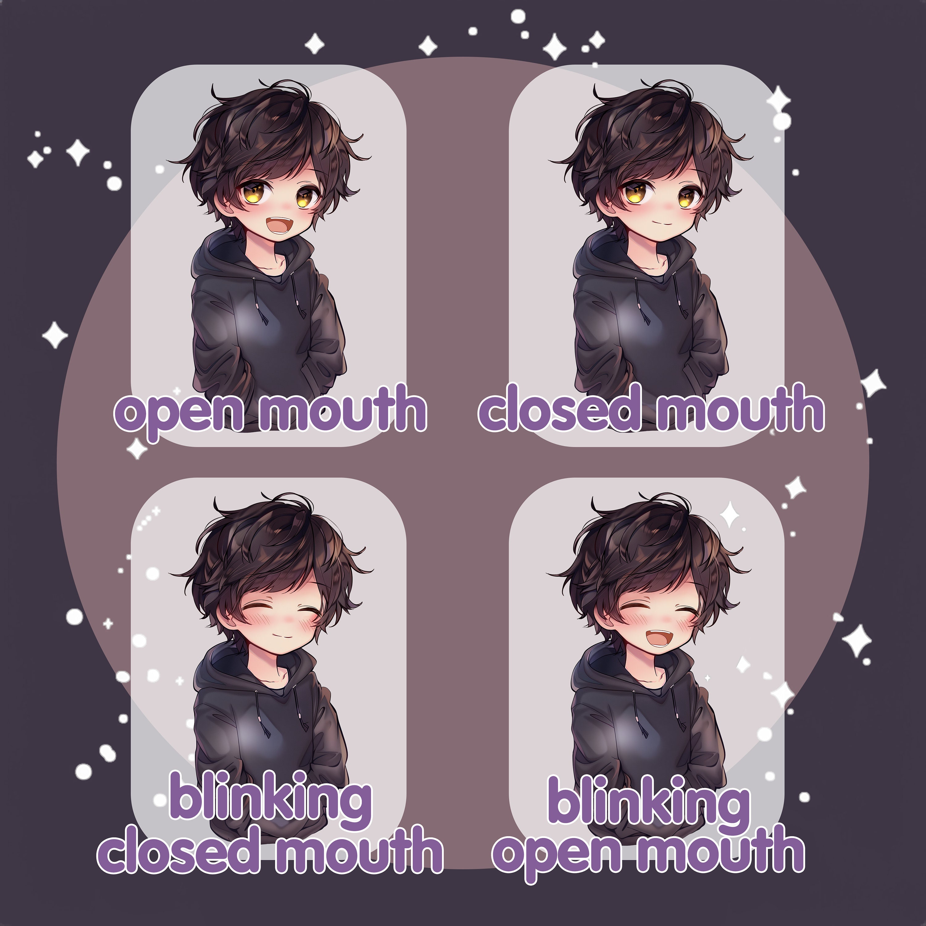 Cute Chibi Male Pngtuber Model | Kawaii Chibi Boy Guy Avatar | Ready ...