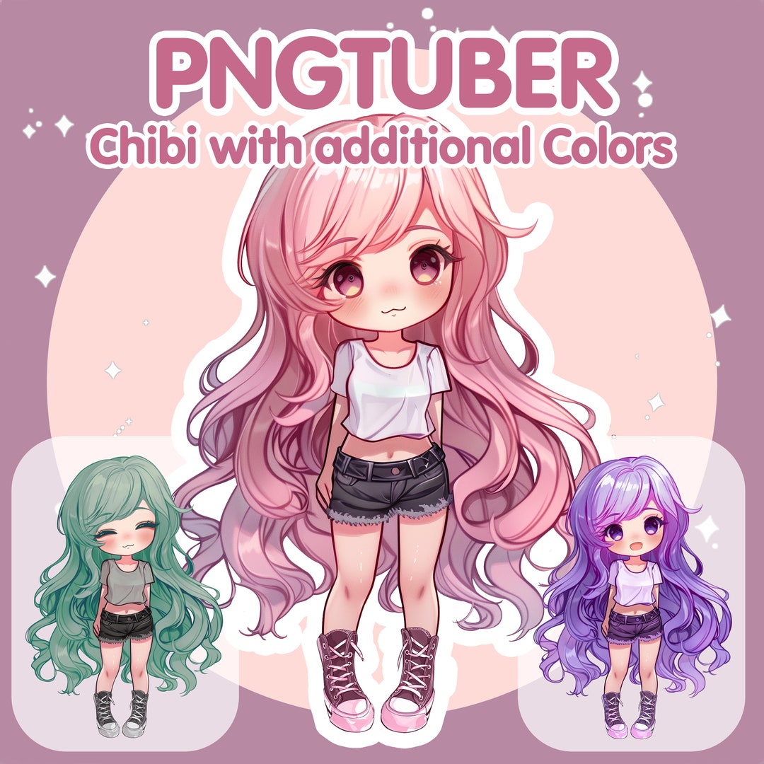 9 COLORS | Chibi Pngtuber Avatar Model + Additional Colors | Kawaii ...