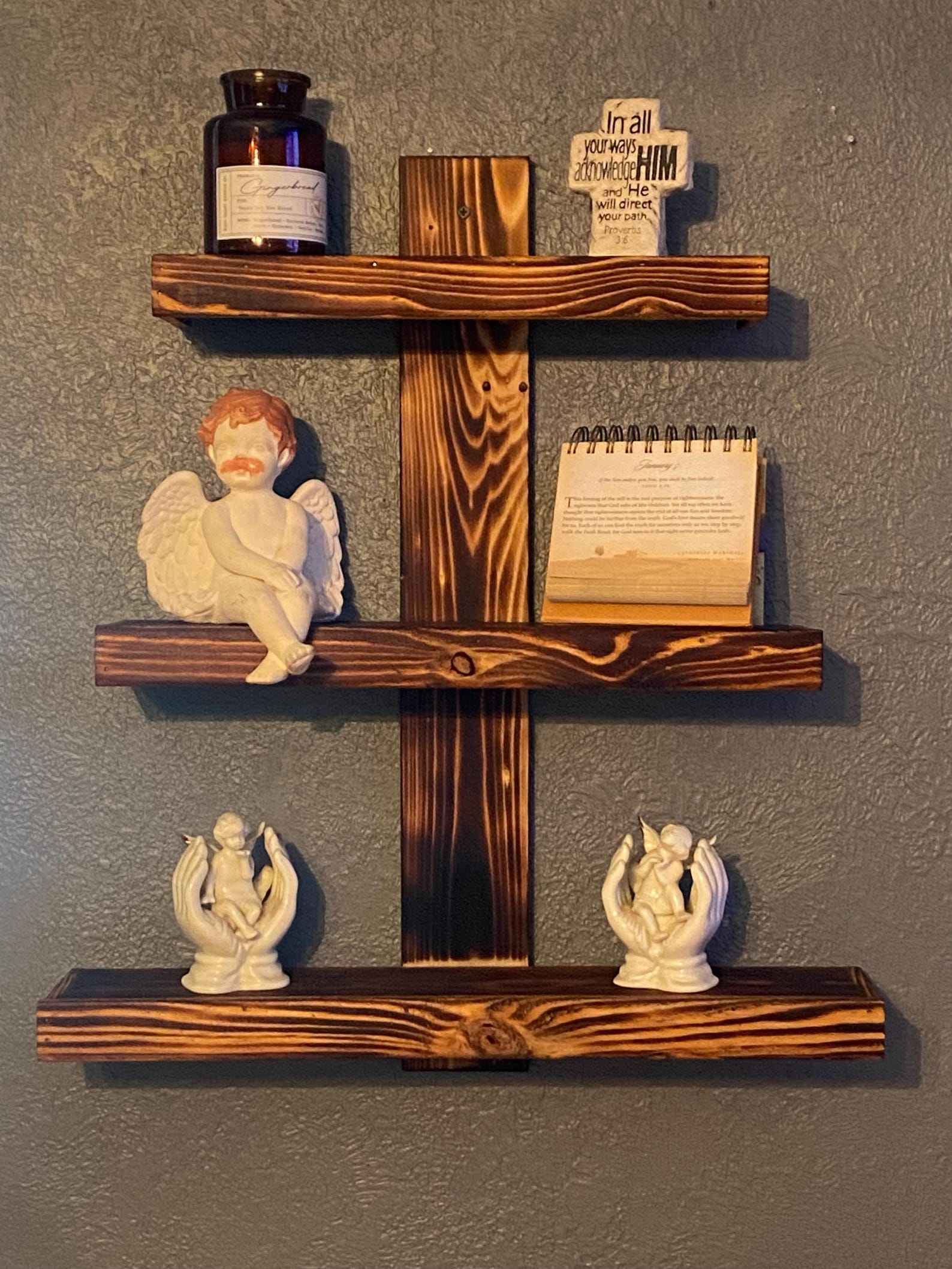 Wooden Shelf, Rustic Wooden Wall Shelf, 3 Shelf Wall Hanging Shelf - Etsy