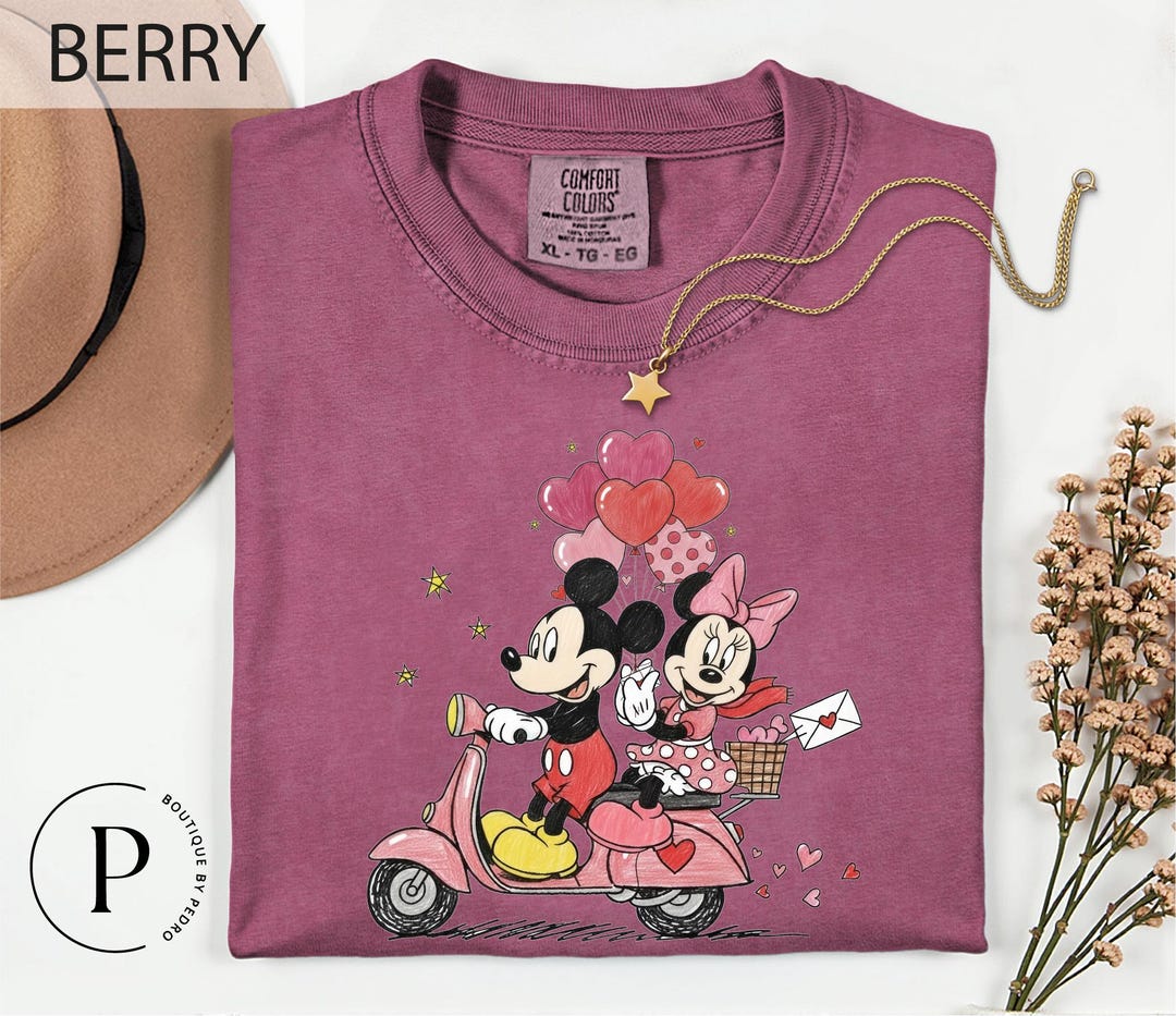 Comfort Colors Disney Mickey & Minnie Valentine T-shirt, Valentine on ...