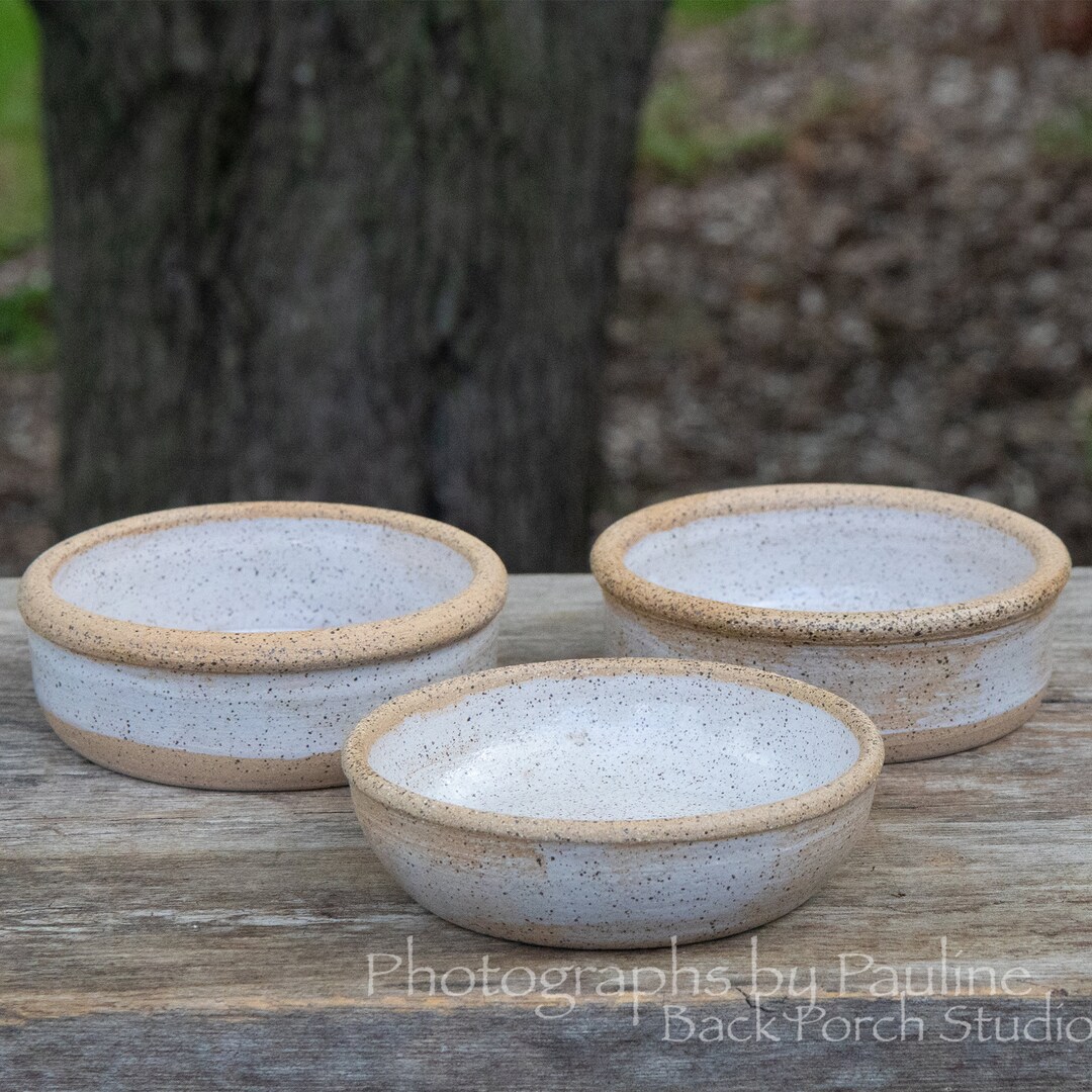 Seconds Pottery Handmade Rustic White Small Bowl Pet Dish by ...