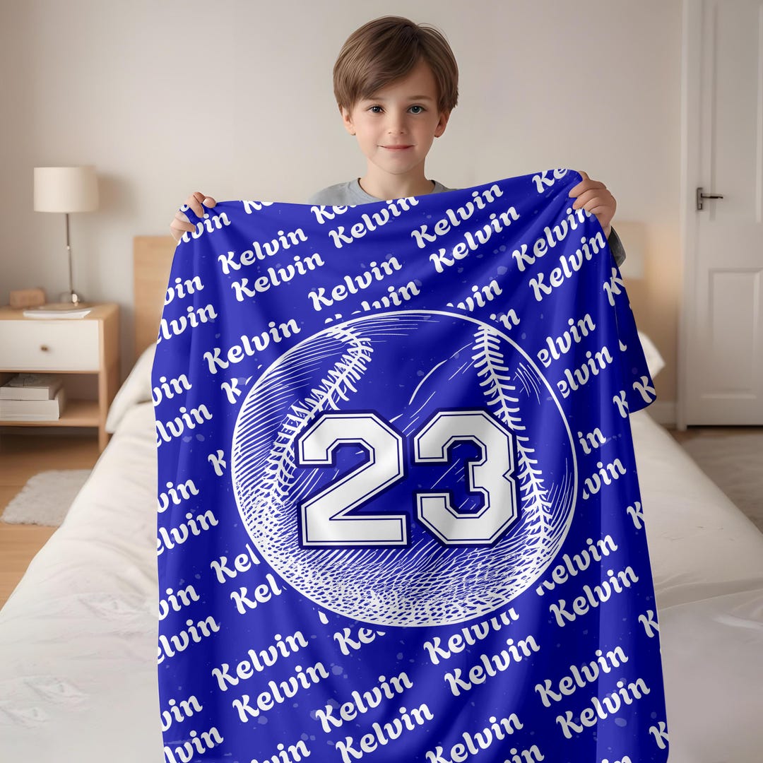 Personalized Baseball Blanket,custom Name Blanket,personal Team Gifts ...
