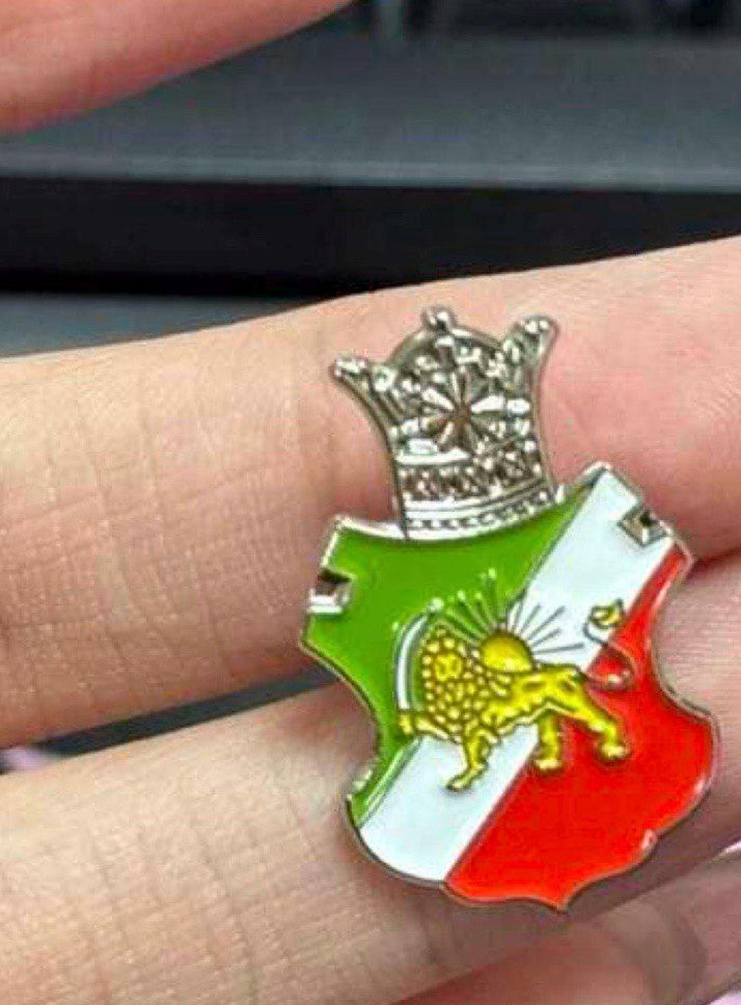 Handcrafted Lion & Sun Pin With the Iconic Pahlavi Crown, Iran Flag Pin ...