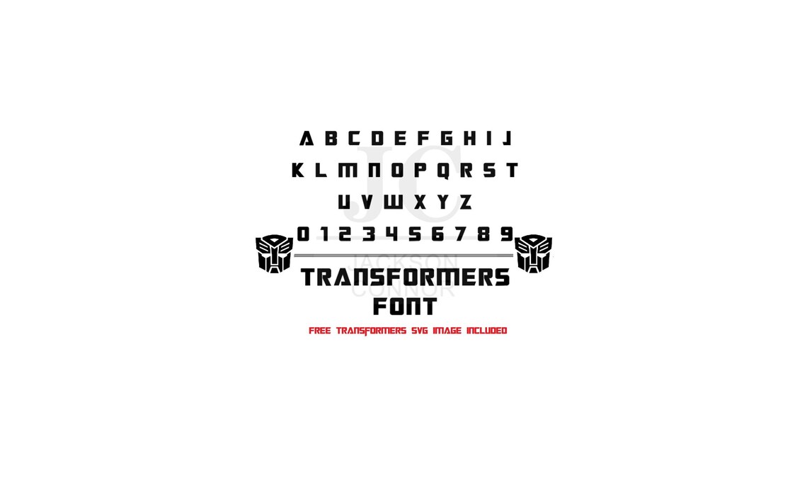 Transformers Font SVG Cut File OTF File for Cricut Design Space Cutting ...
