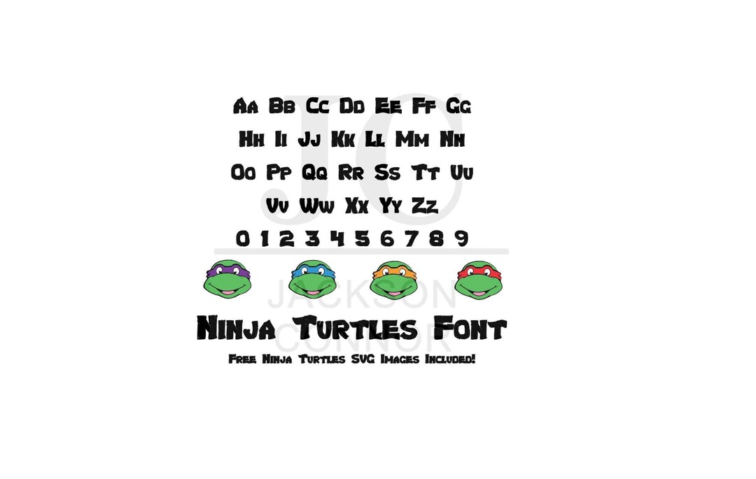 Ninja Turtles Font SVG Cut File OTF File for Cricut Design Space ...