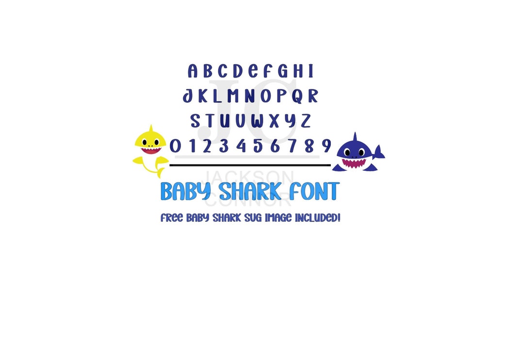 Baby Shark Font SVG Cut File OTF File for Cricut Design Space Cutting ...