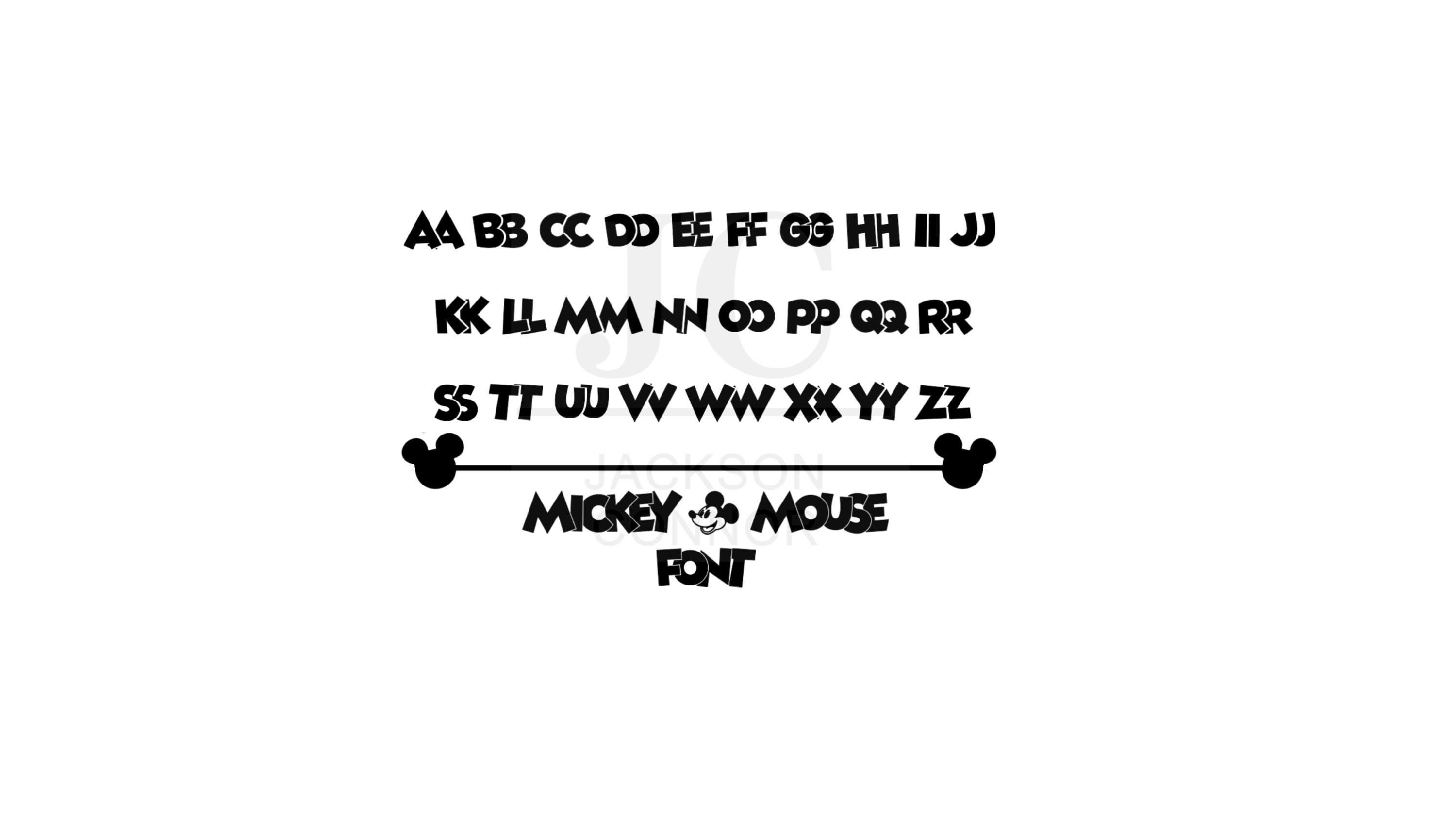 Mickey Mouse Font SVG Cut File OTF File for Cricut Design Space Cutting ...