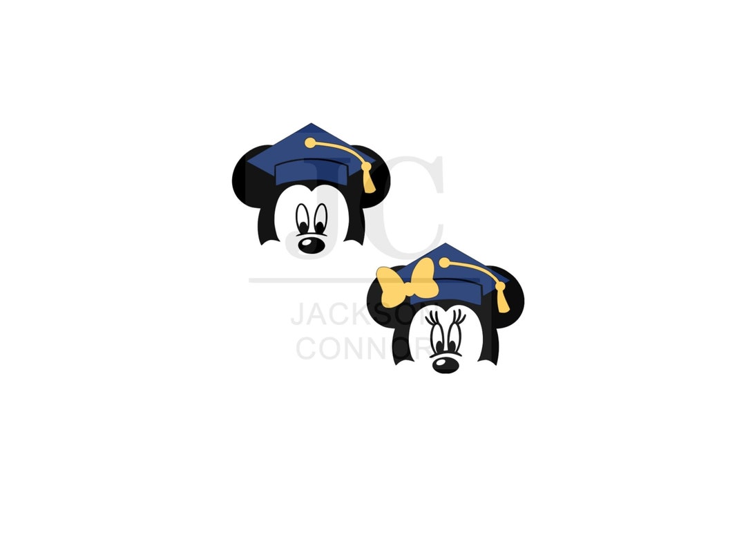 Mickey Minnie Mouse Graduation Digital Images SVG Cut File PNG Design ...