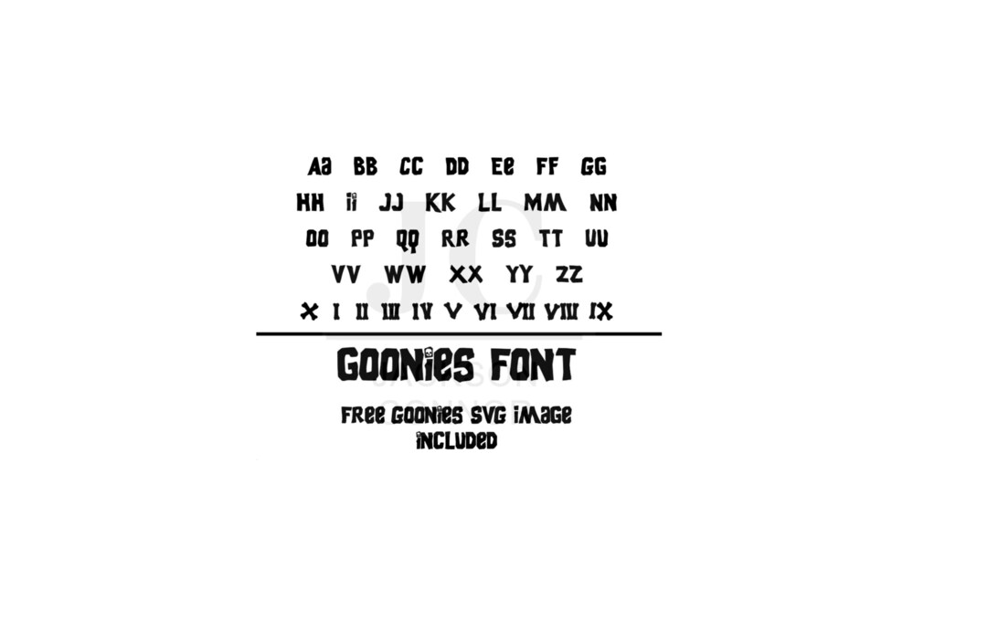 Goonies Font SVG Cut File OTF File for Cricut Design Space Cutting ...