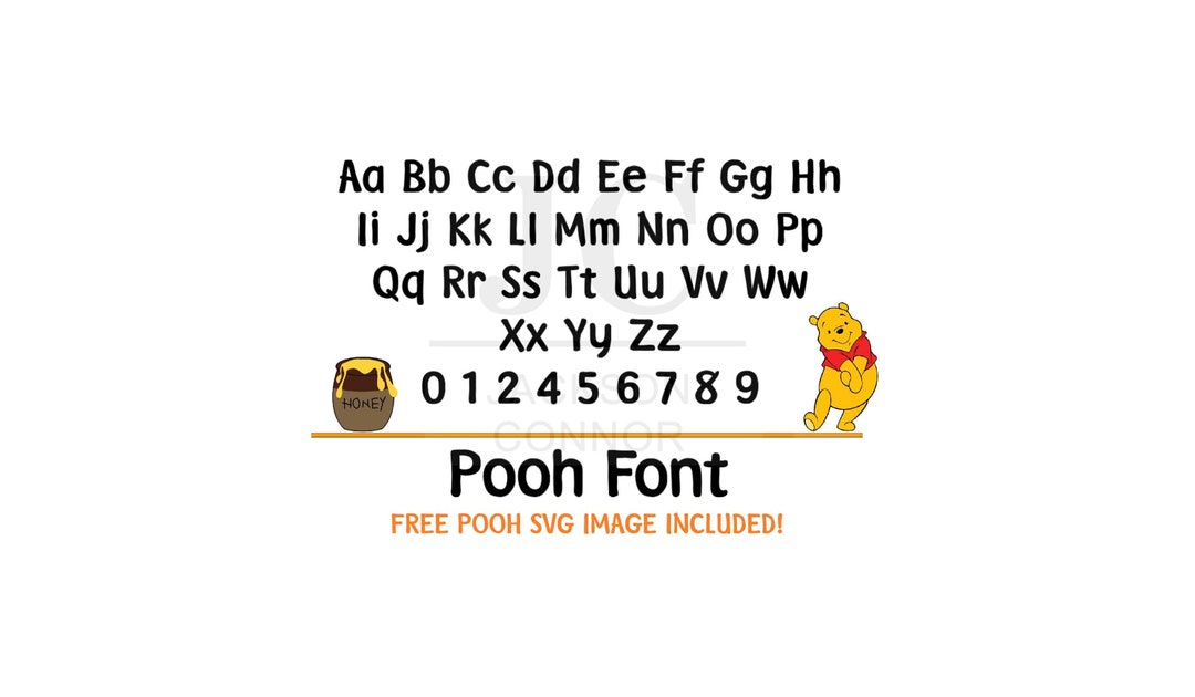 Winnie the Pooh Font SVG Cut File OTF File for Cricut Design Space ...