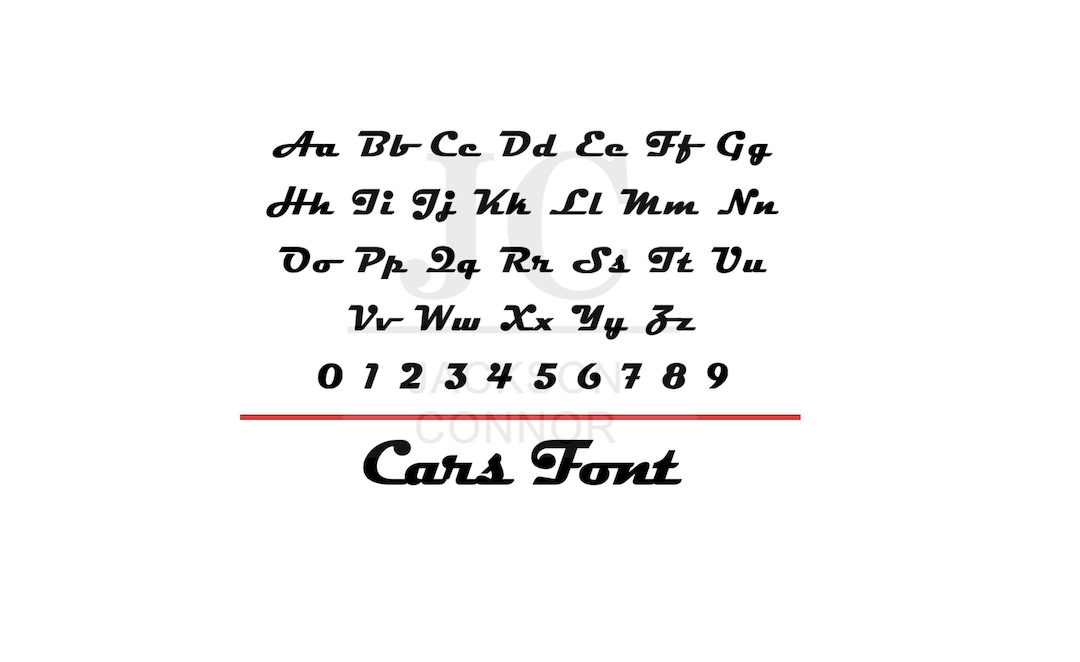 Cars Font SVG Cut File OTF File for Cricut Design Space Cutting ...