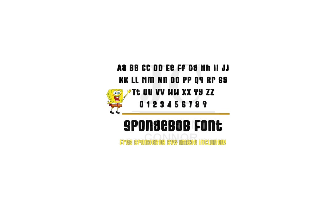 Spongebob Font SVG Cut File OTF File for Cricut Design Space Cutting ...