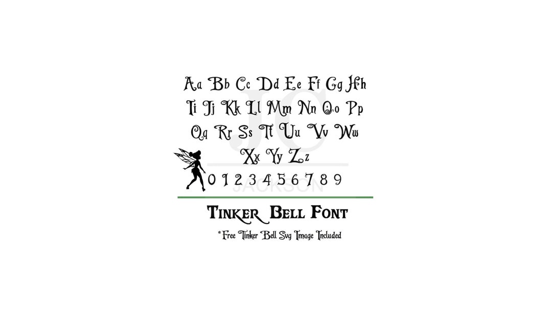 Tinker Bell Font SVG Cut File OTF File for Cricut Design Space Cutting ...