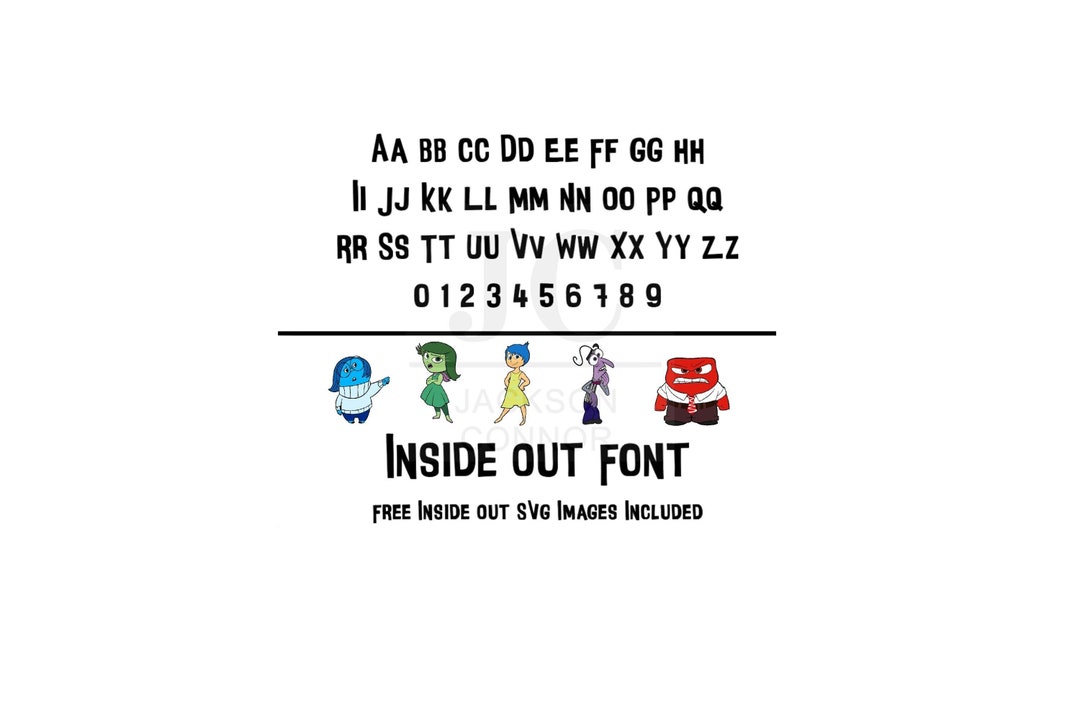Inside Out Font SVG Cut File OTF File for Cricut Design Space Cutting ...