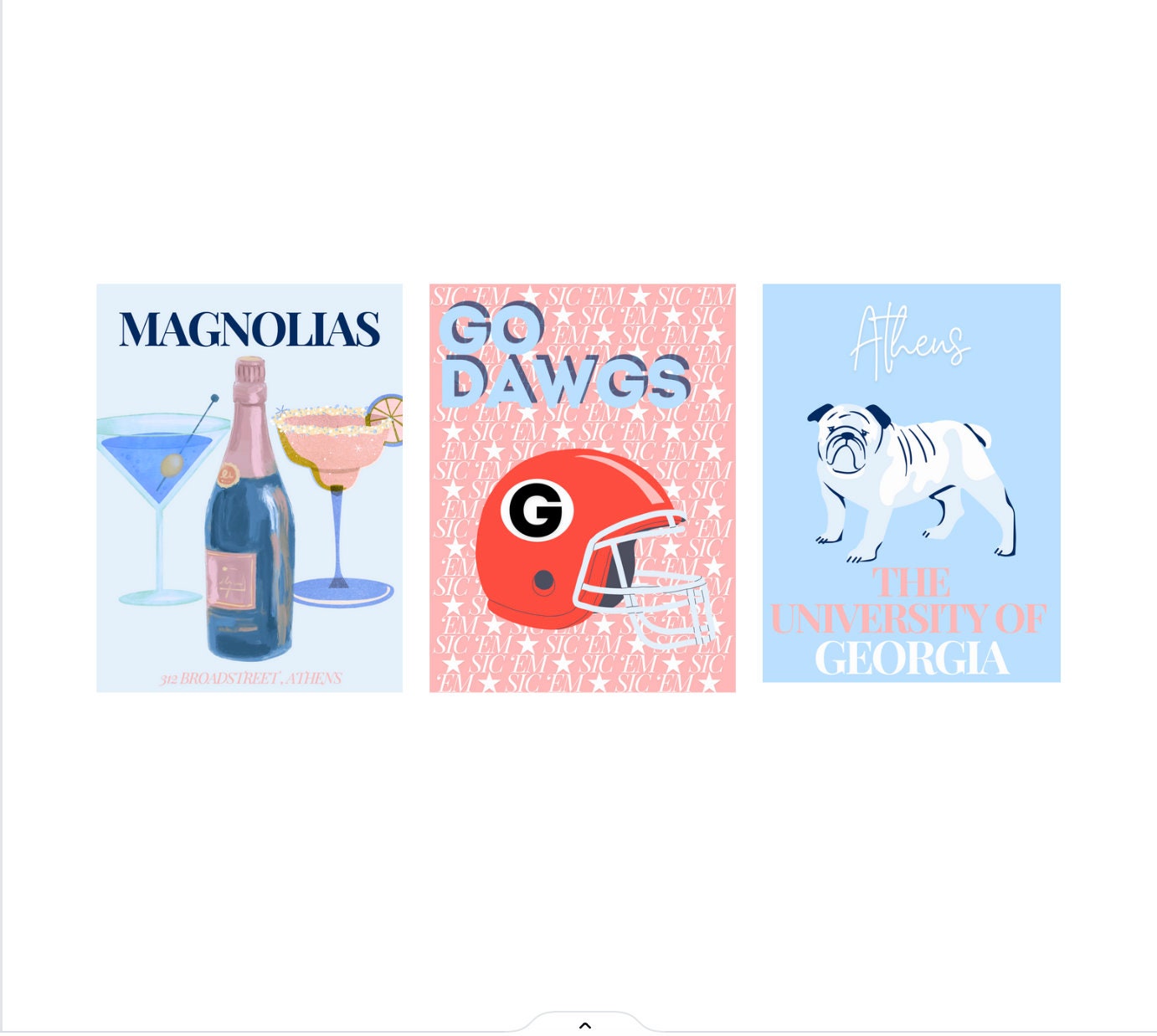 University of Georgia Pink and Blue UGA Dorm Art Print Wall Hanging - Etsy