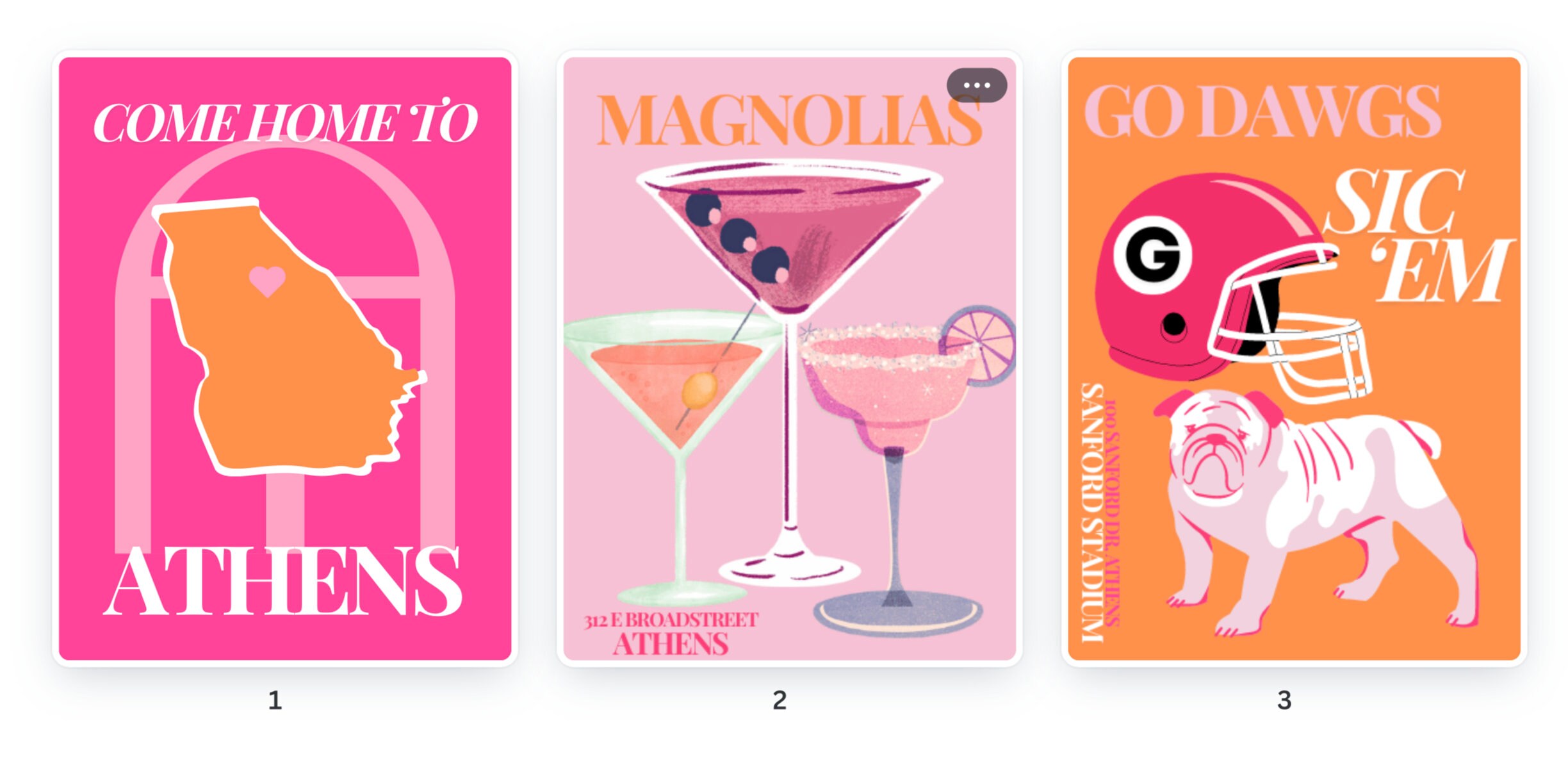 UGA Pink and Orange Dorm Decor Wall Print - Etsy