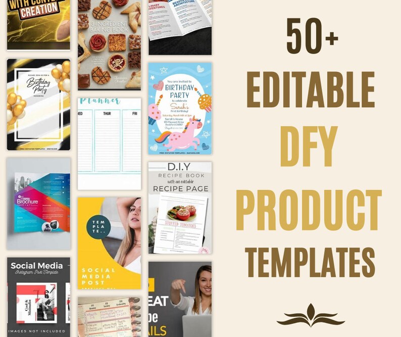 100 DFY Digital Products Digital Products to Resell for Profit Editable ...