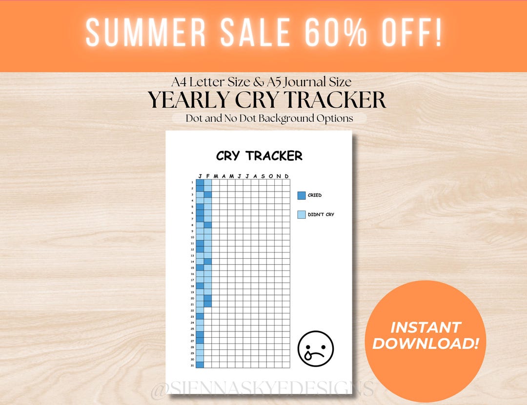 Yearly Cry Tracker Printable: Mood & Emotion Journal (PDF) - Etsy Australia