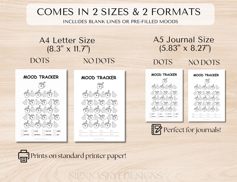 Winter Tree Mood Tracker: Printable Journal Page (digital Download) - Etsy