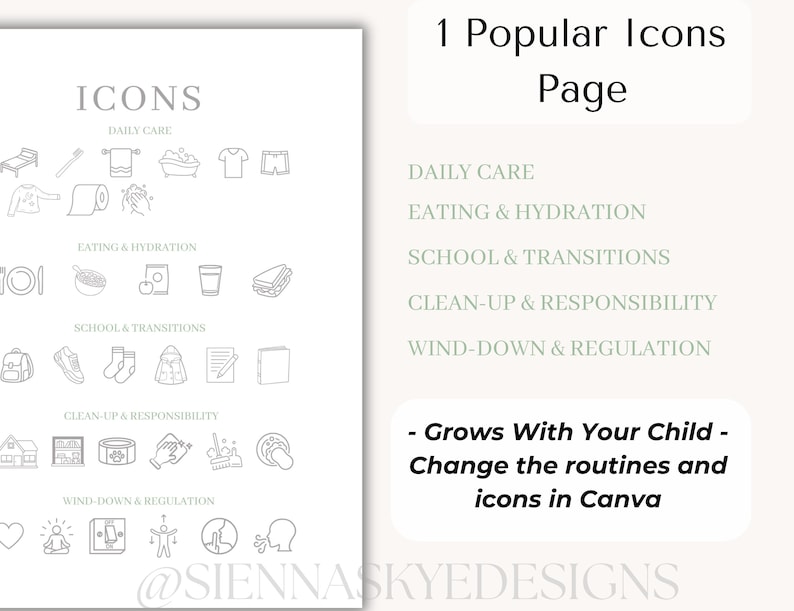 Kids Morning + Bedtime Routine Charts | Calm Daily Routines for Kids ...