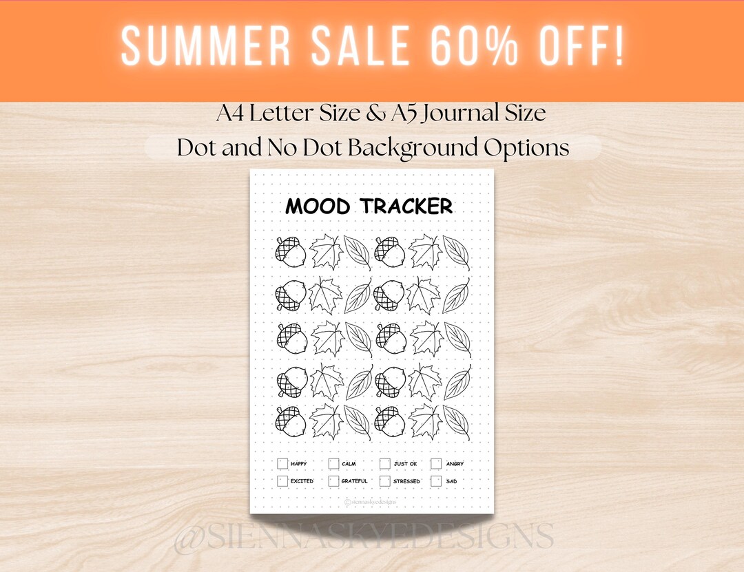 Leaves Mood Tracker: 30 Day Printable Planner (digital Download) - Etsy