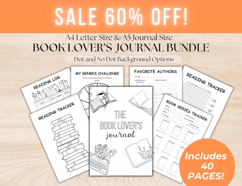Book Lover's Reading Journal Bundle: Trackers, Challenges, Logs ...