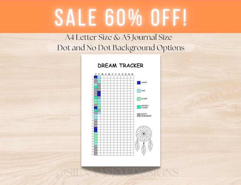 Dream Tracker Printable: Sleep Journal, Lucid Dreaming Log (PDF ...