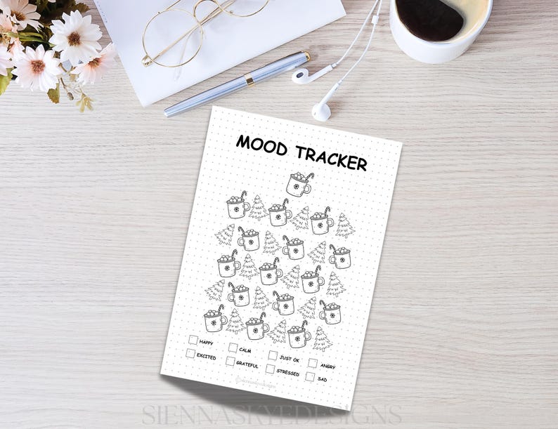 Winter Tree Mood Tracker: Printable Journal Page (digital Download) - Etsy