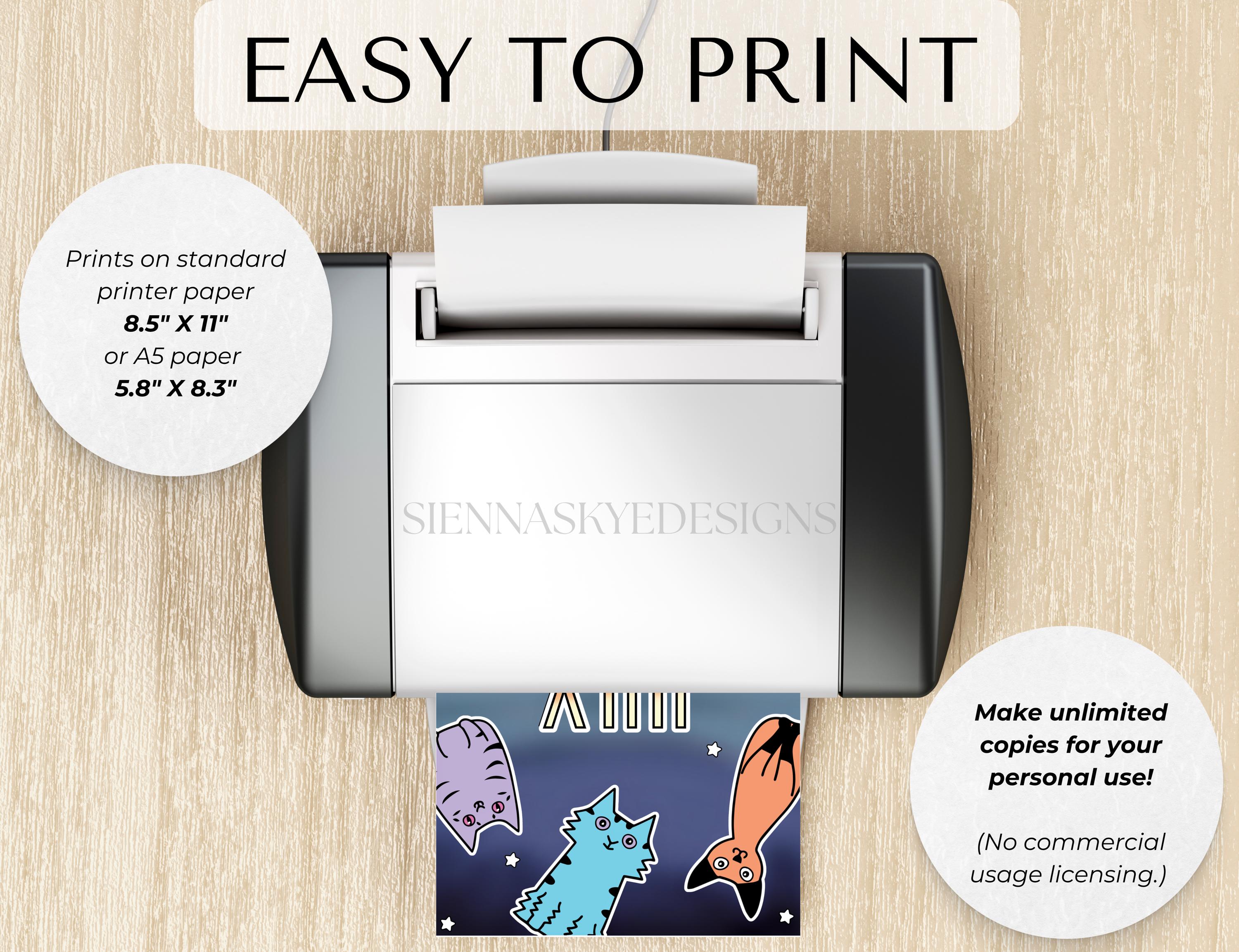 Cat Calendar Printable | A4 & A5 Sizes | S-S, M-S Layouts | Cute Yearly ...