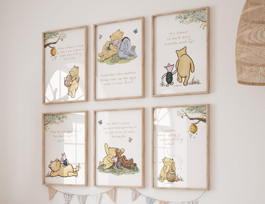 Winnie-the-pooh Nursery Prints: Classic Quotes, Baby Wall Art (editable ...