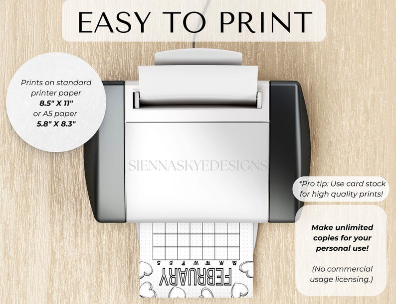 February Printable Title Page and Calendar, Journal Cover and Monthly ...